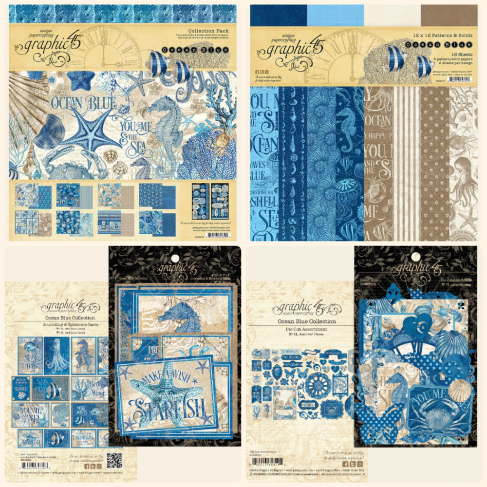 Graphic 45 Ocean Blue Scrapbook Layout | Scrapbooking Tutorial