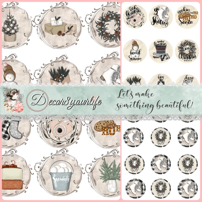 Winter Plaid Digital Ephemera Add-ons | Decor8yourlife.com
