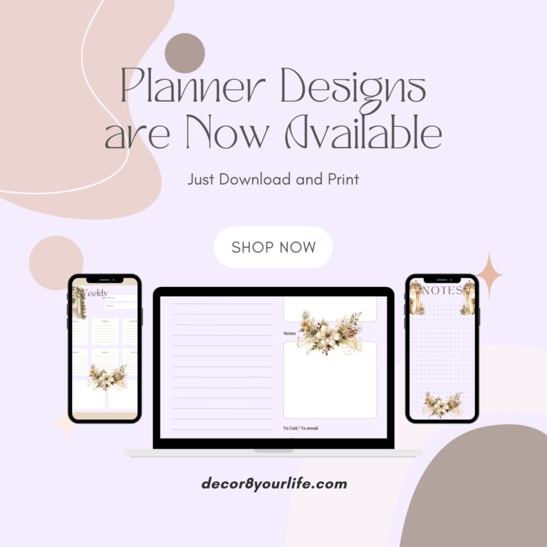 Pastel Lavender Holiday Theme Planner | Decor8yourlife.com