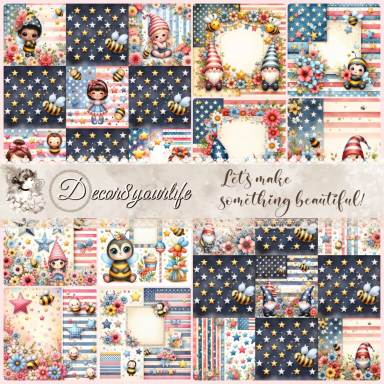 Digital Scrapbook Paper | Patriotic Theme | Summer Scrapbooking
