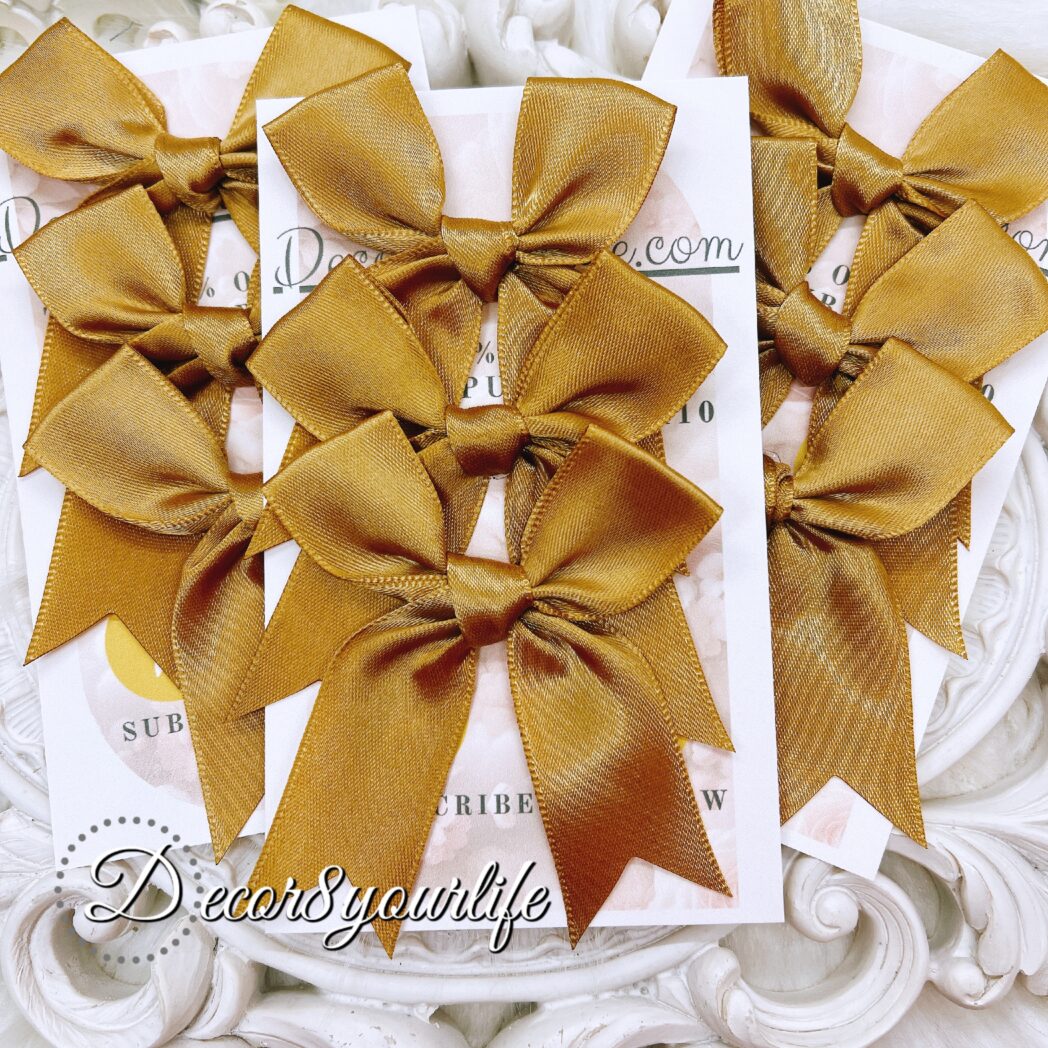 Gold Handmade Satin Bows | Decor8yourlife.com