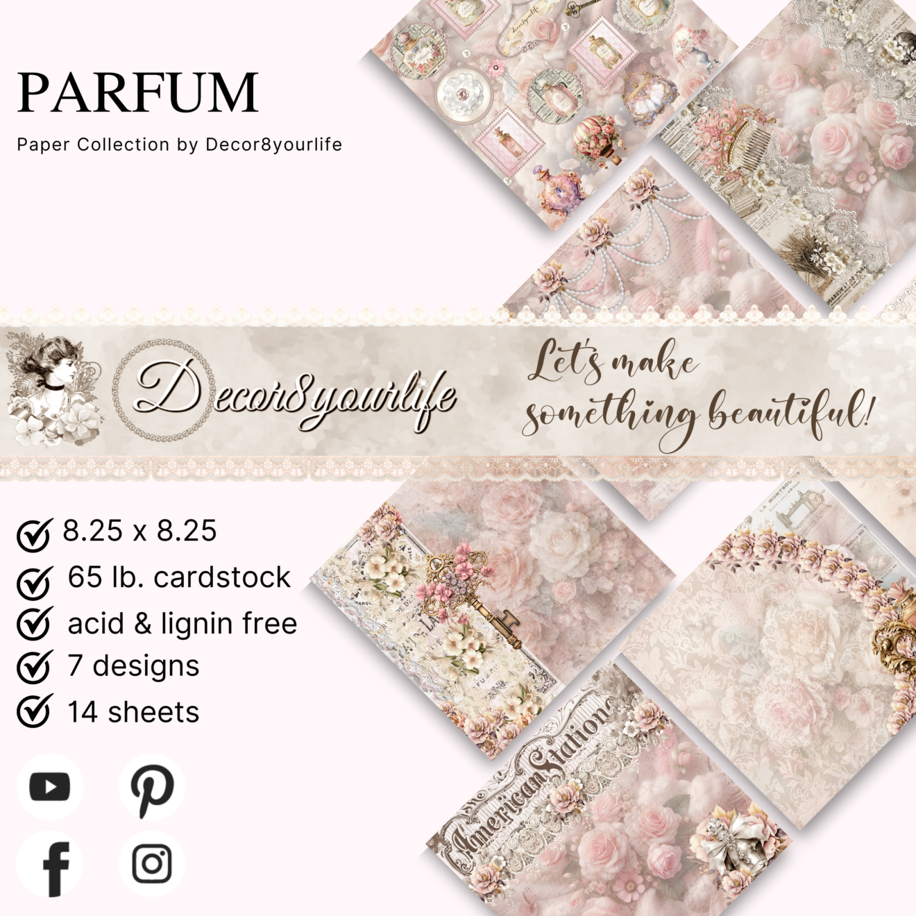 Parfum Scrapbook Paper Collection | Decor8yourlife.com
