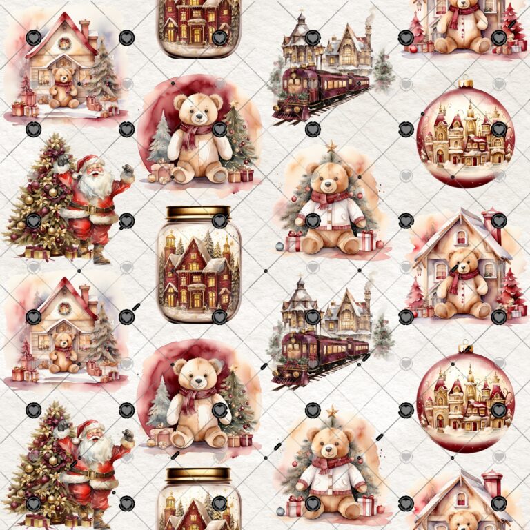 A Beary Merry Christmas Digital Scrapbook Paper | Download Now