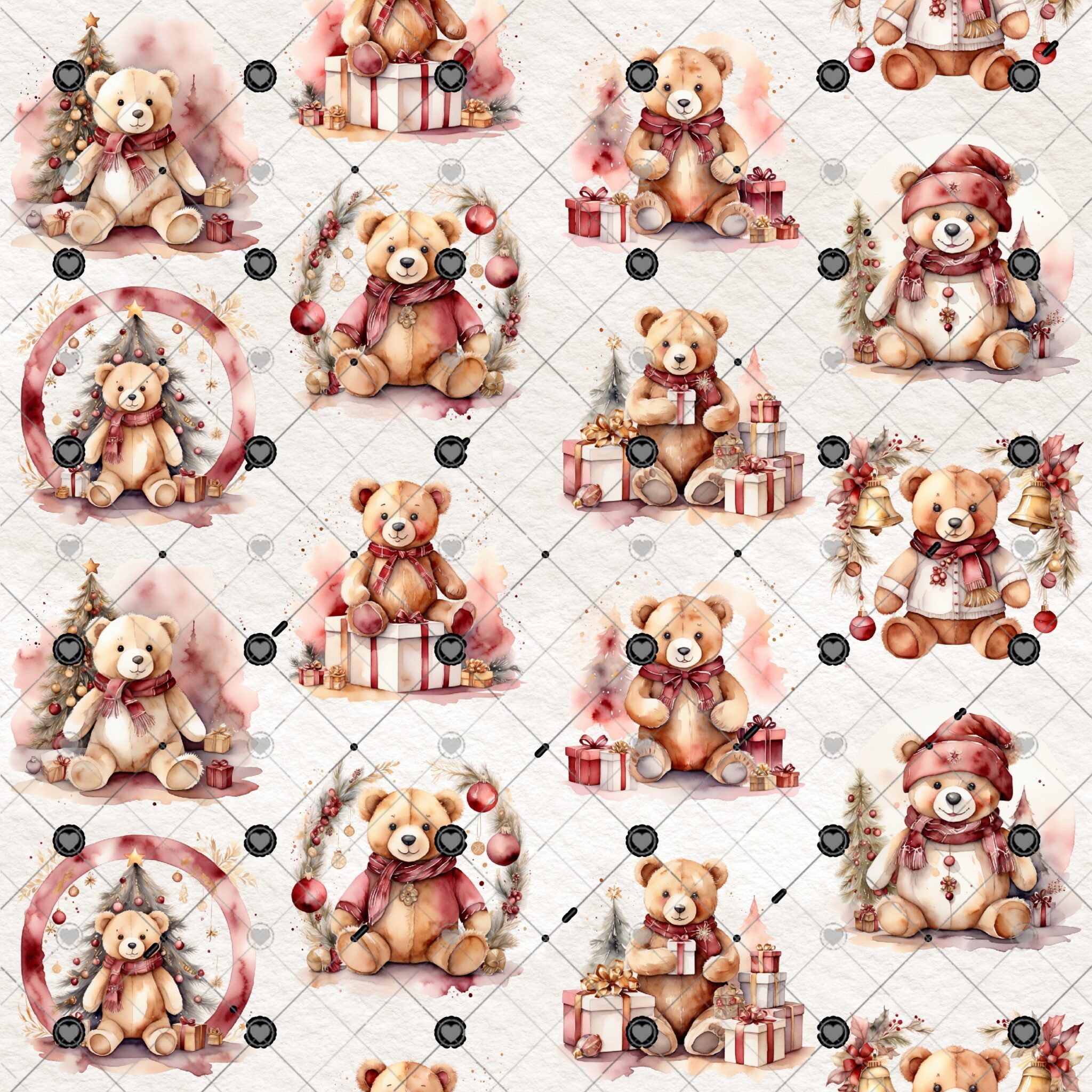 A Beary Merry Christmas Digital Scrapbook Paper | Download Now