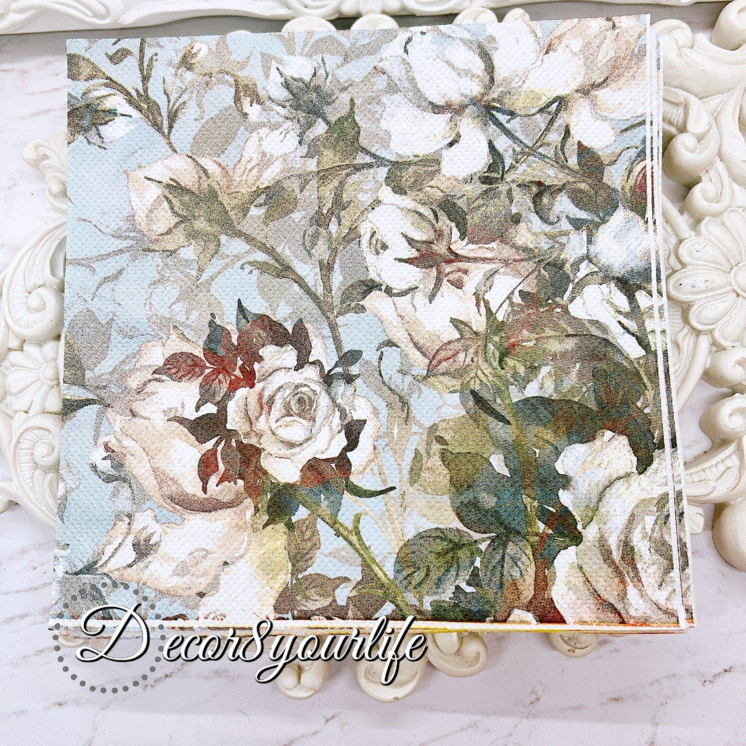 Set of 2 Vintage Theme Floral Paper Napkins for Decoupage ...