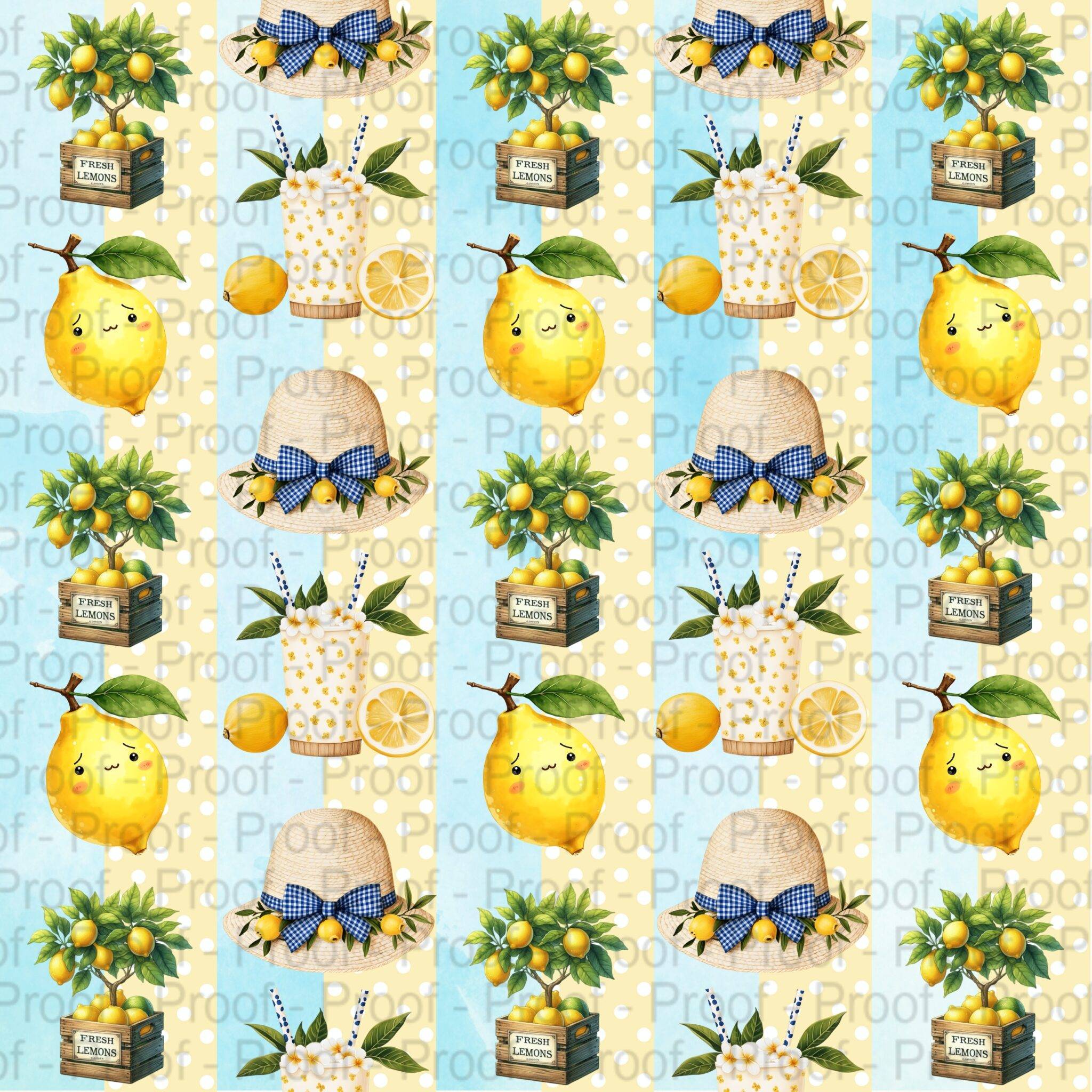 Summer Theme Digital Scrapbook Paper Collection | Lemondrops