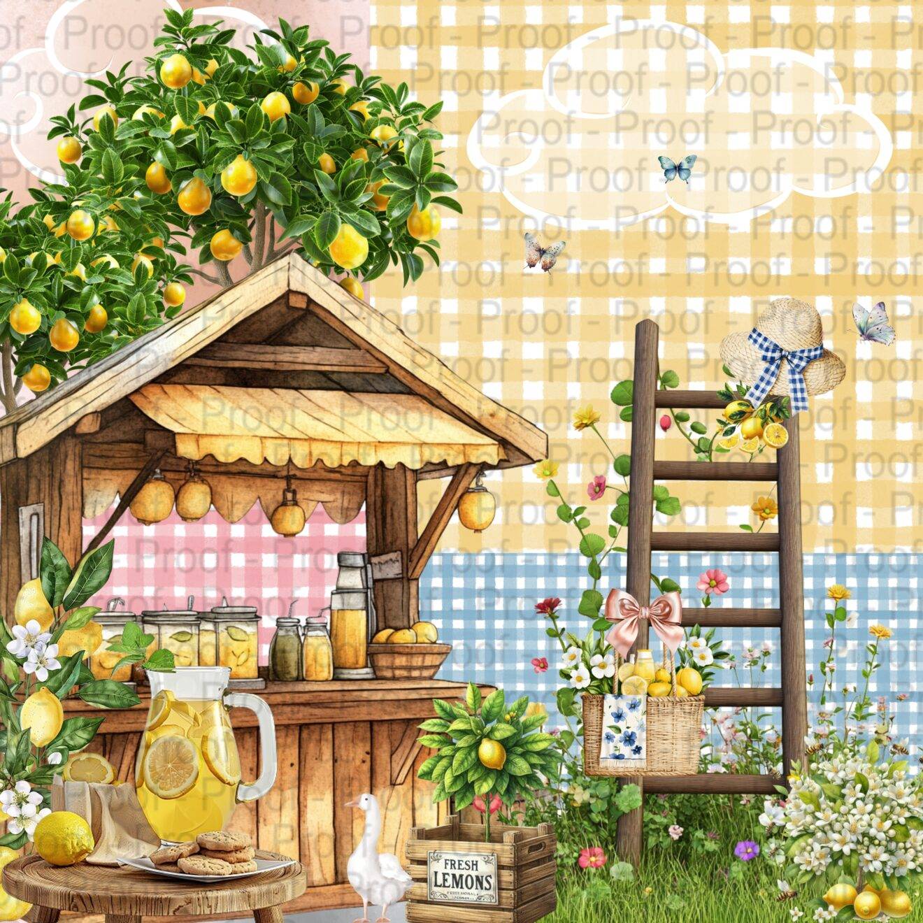 Summer Theme Digital Scrapbook Paper Collection | Lemondrops