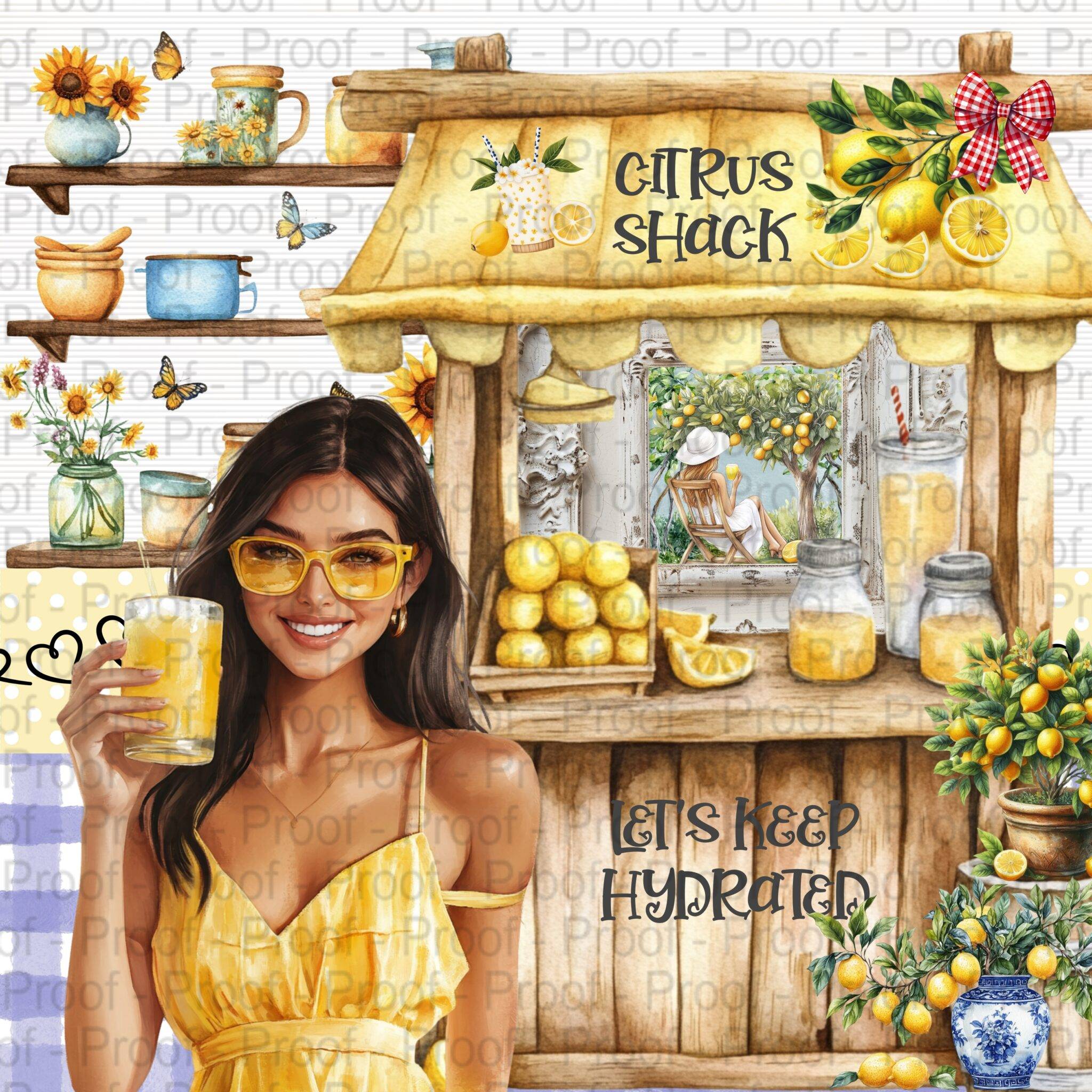 Summer Theme Digital Scrapbook Paper Collection | Lemondrops