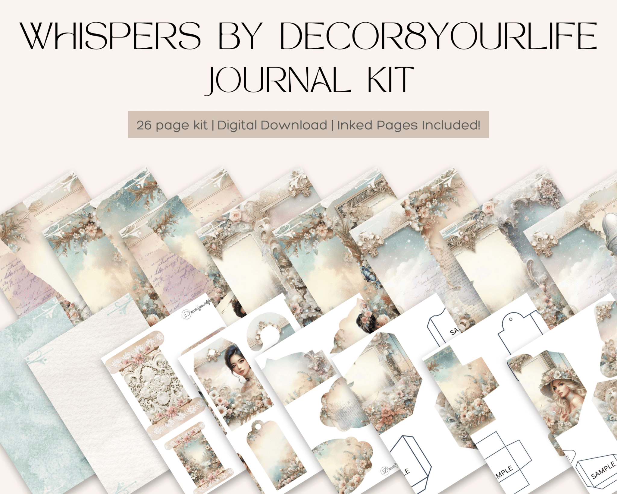 Whispers Digital Journal Kit | Decor8yourlife.com